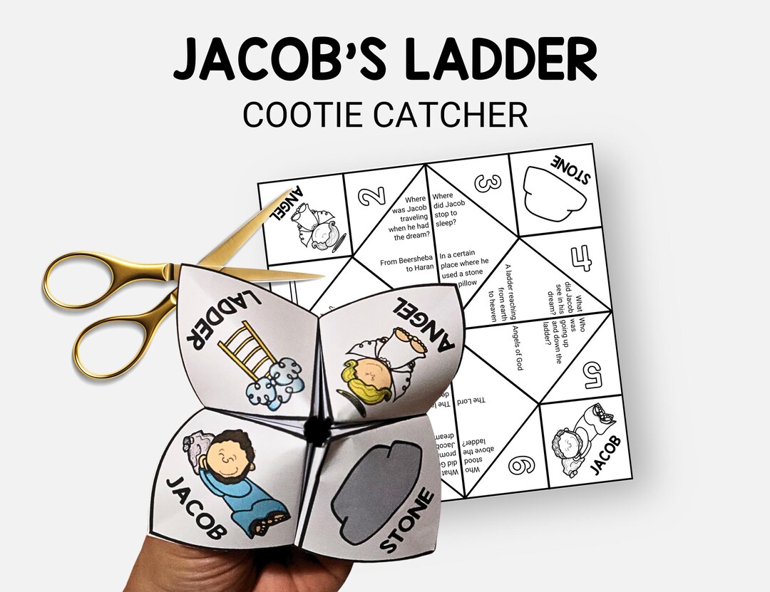 Jacob's Ladder, Bible Cootie Catcher Printable, Sunday School Craft for ...