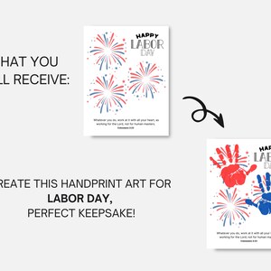 Bible Labor Day Handprint Art, Printable Kids Preschool Craft, Teacher ...