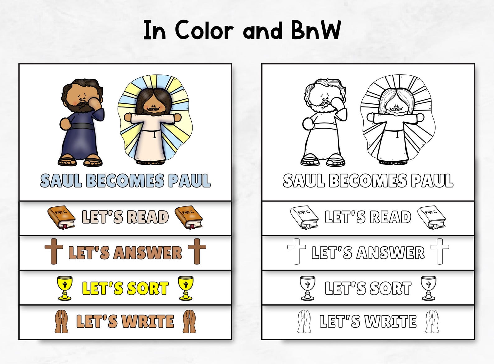 Saul Becomes Paul, Printable Bible Flipbook, Sunday School Craft, Kids ...