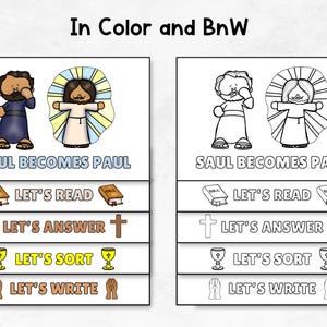 Saul Becomes Paul, Printable Bible Flipbook, Sunday School Craft, Kids ...