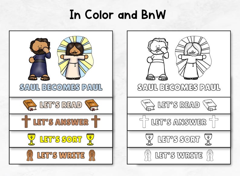 Saul Becomes Paul, Printable Bible Flipbook, Sunday School Craft, Kids ...