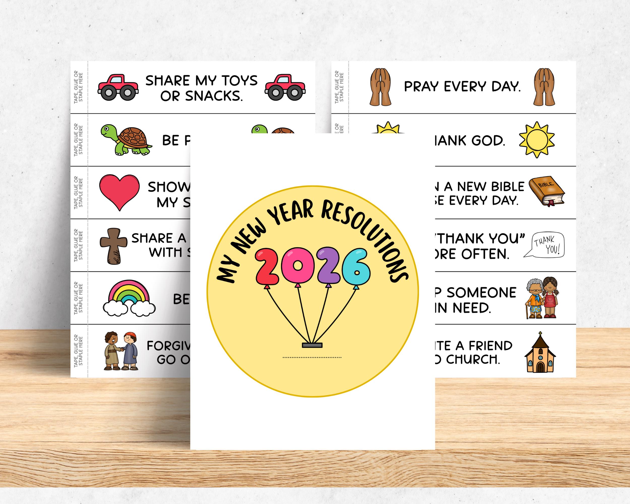 Christian New Year Resolutions, 2026 Resolutions Paper Chain Garland ...