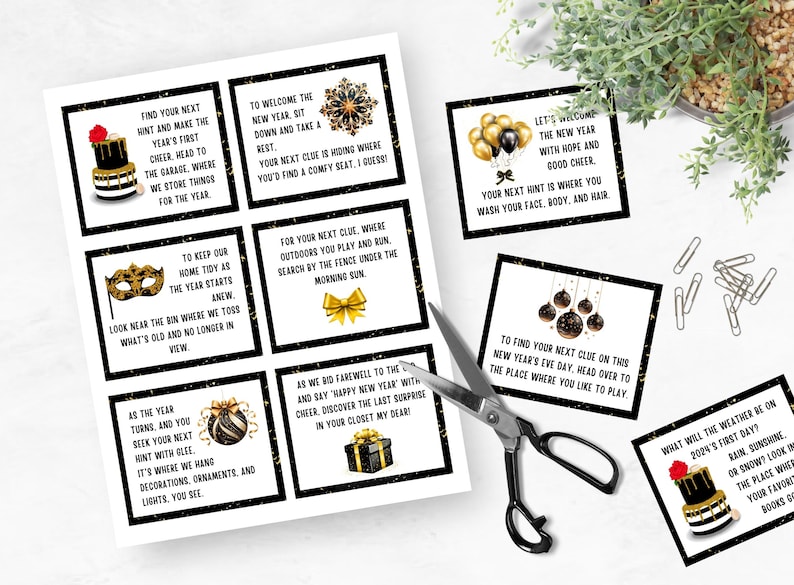 New Year's Eve Scavenger Hunt, Printable Indoor and Outdoor Treasure ...