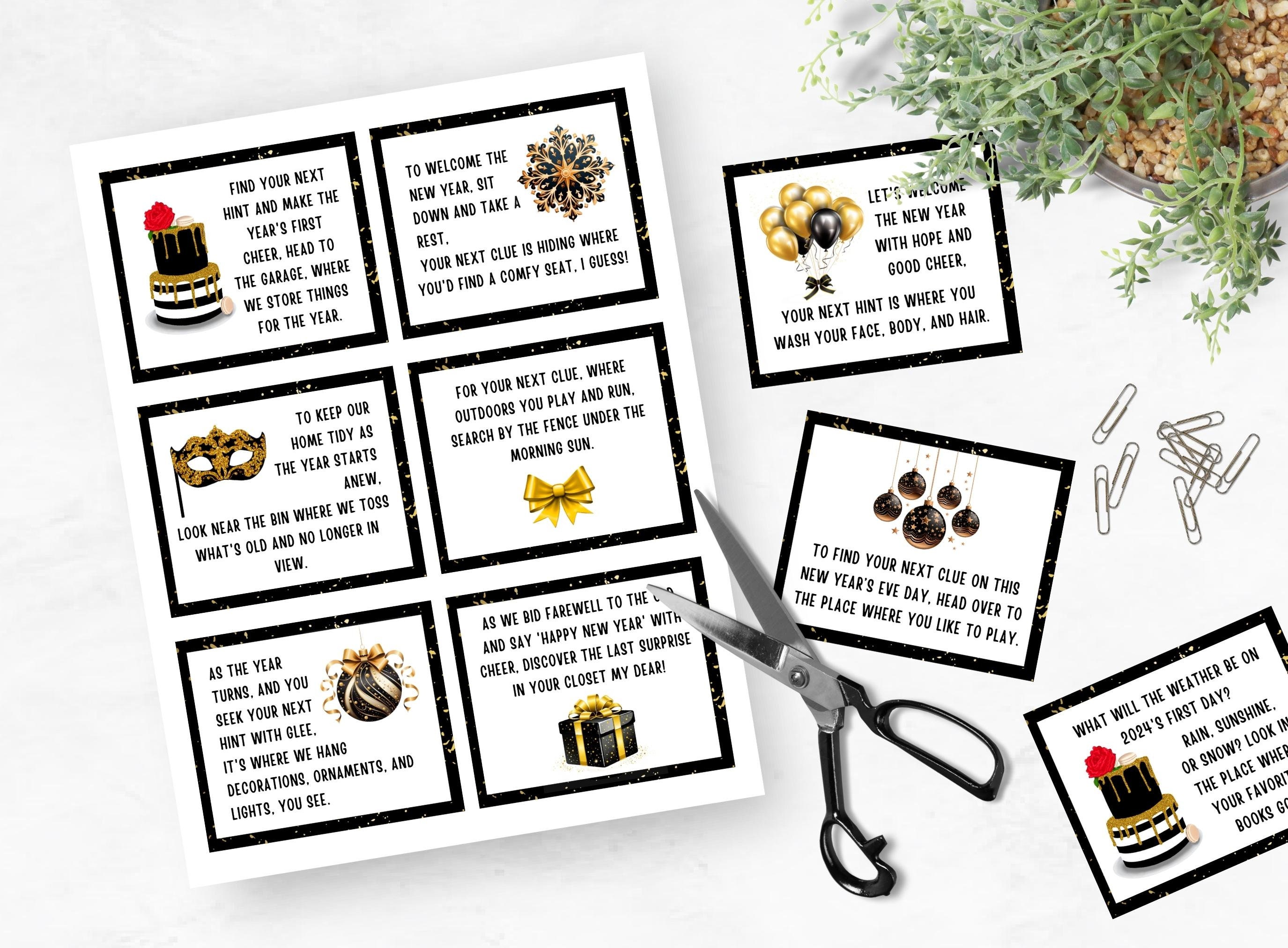 New Year's Eve Scavenger Hunt, Printable Indoor and Outdoor Treasure ...
