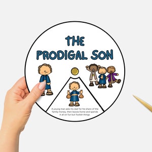 The Prodigal Son, Printable Bible Coloring Wheel, Sunday School Craft ...