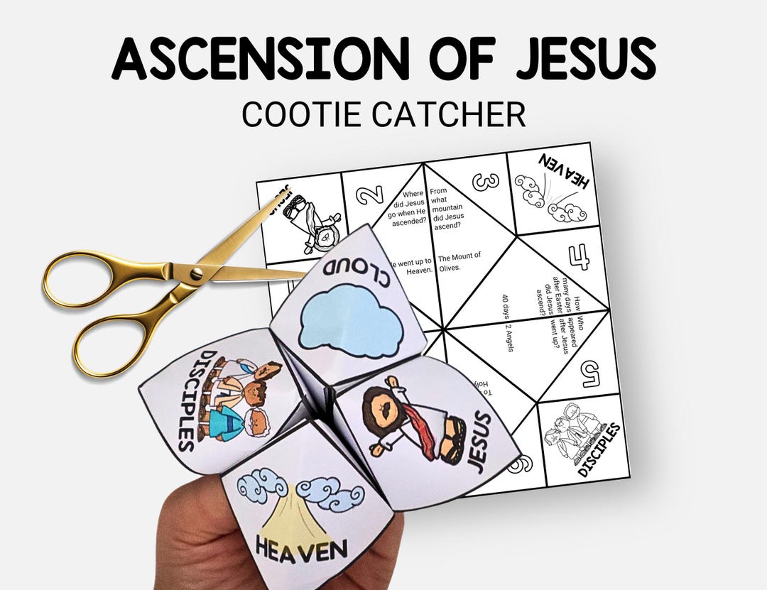Ascension of Jesus, Printable Cootie Catcher, Sunday School Craft, Kids ...