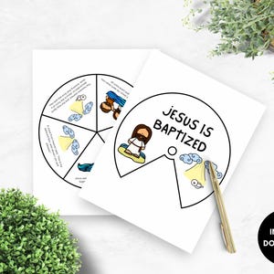 Baptism of Jesus, Printable Bible Coloring Wheel, Life of Jesus Sunday ...