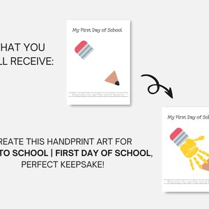 First Day of School Handprint Art, Back to School Pencil Printable ...