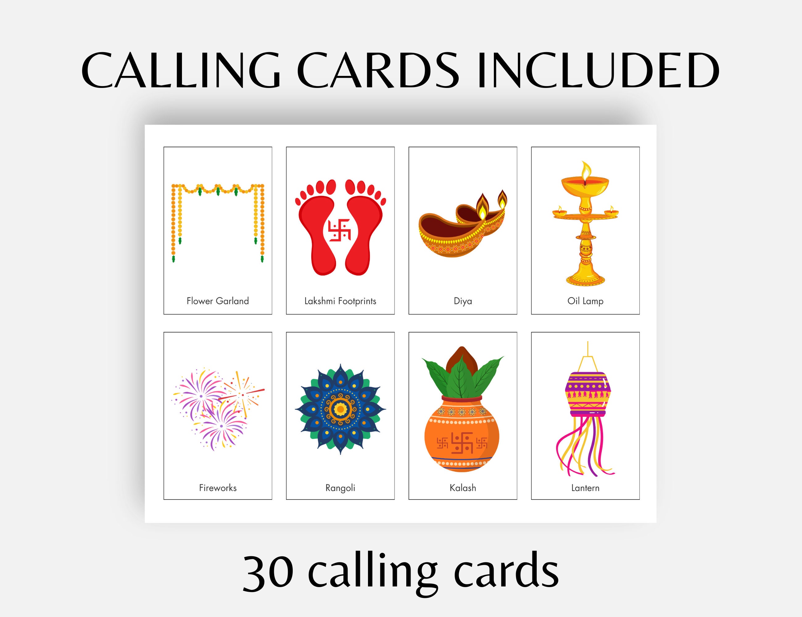 Diwali Bingo, 50 Diwali Bingo Cards, Printable Diwali Party Activity ...