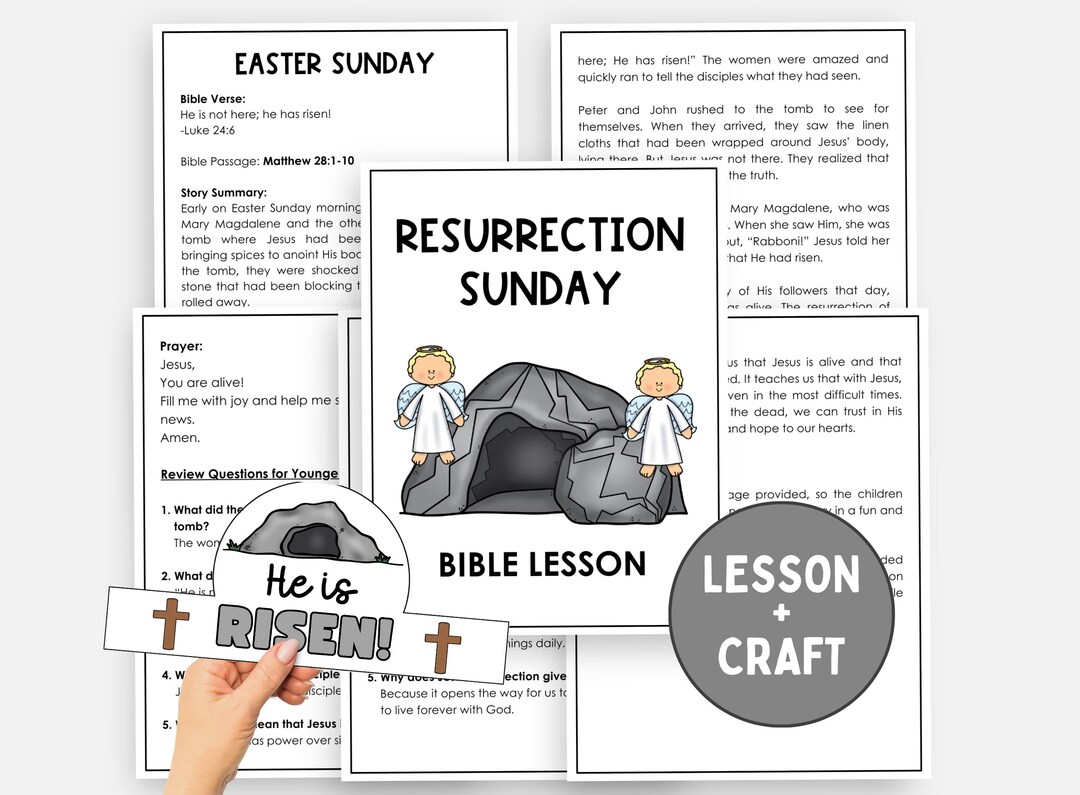 Resurrection Sunday Bible Lesson, Holy Week Printable, Christian Easter ...