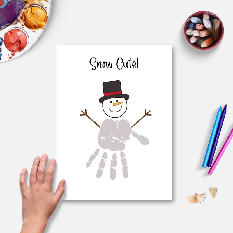 Snow Handprint Craft - Etsy