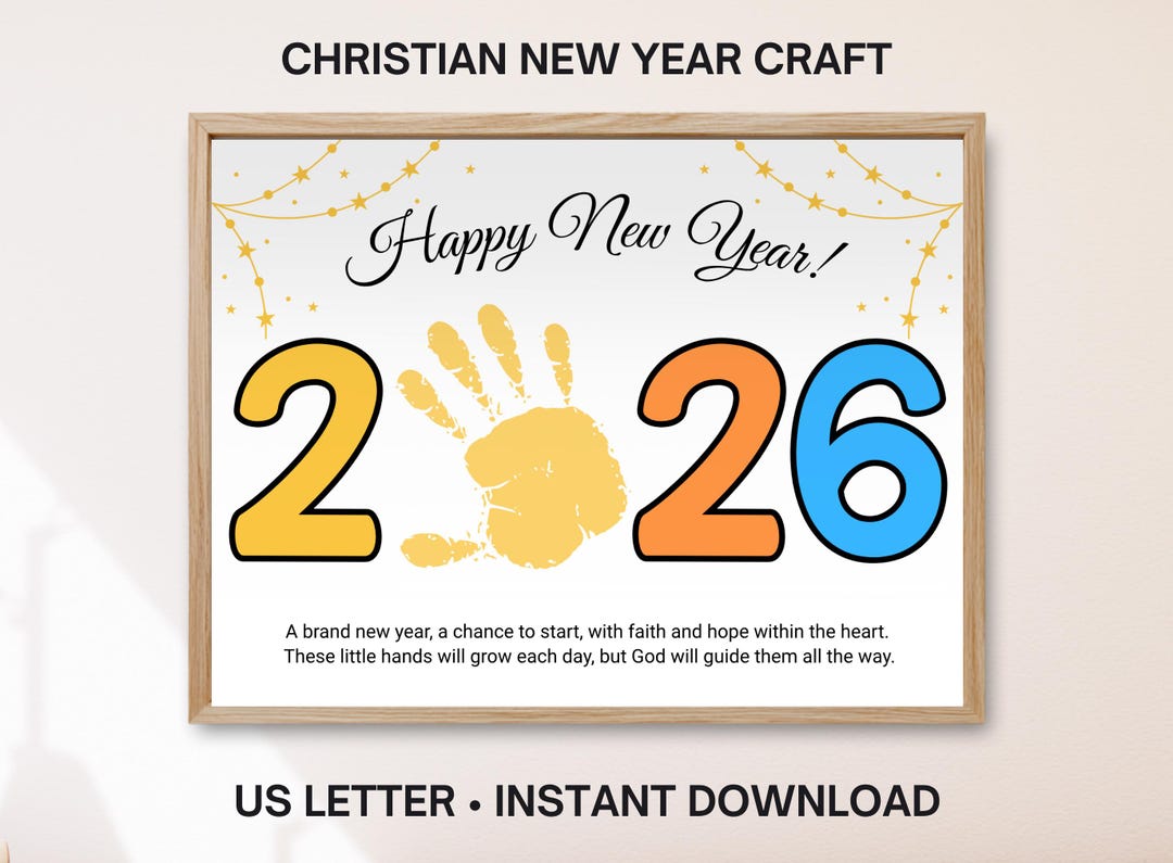 2026 Christian New Year Handprint Craft, Happy New Year Faith Handprint ...