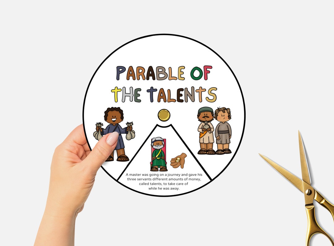 Parable of the Talents, Printable Bible Coloring Wheel, Kids Sunday ...
