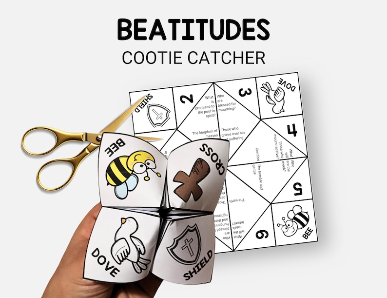 Beatitudes, Bible Cootie Catcher Printable, Sermon on the Mount Sunday ...