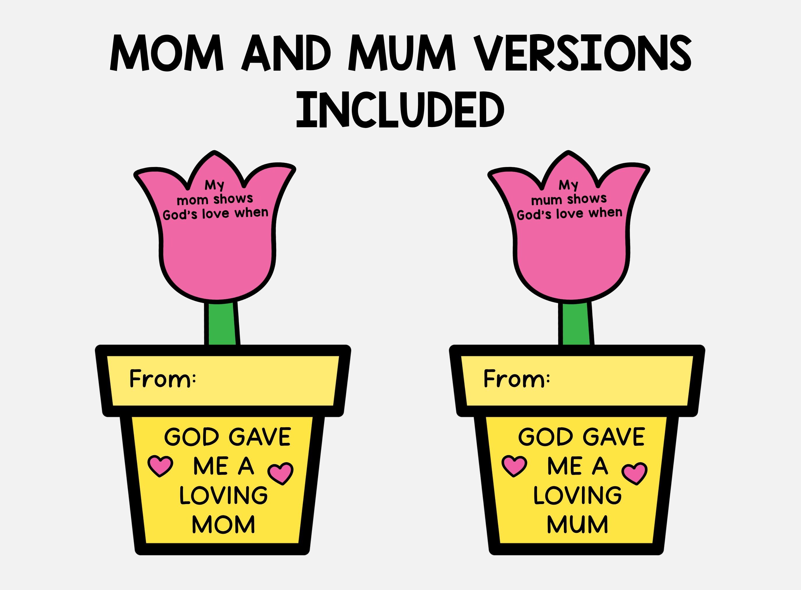Mothers Day Bible Craft, Printable Christian Mom Keepsake Gift From ...