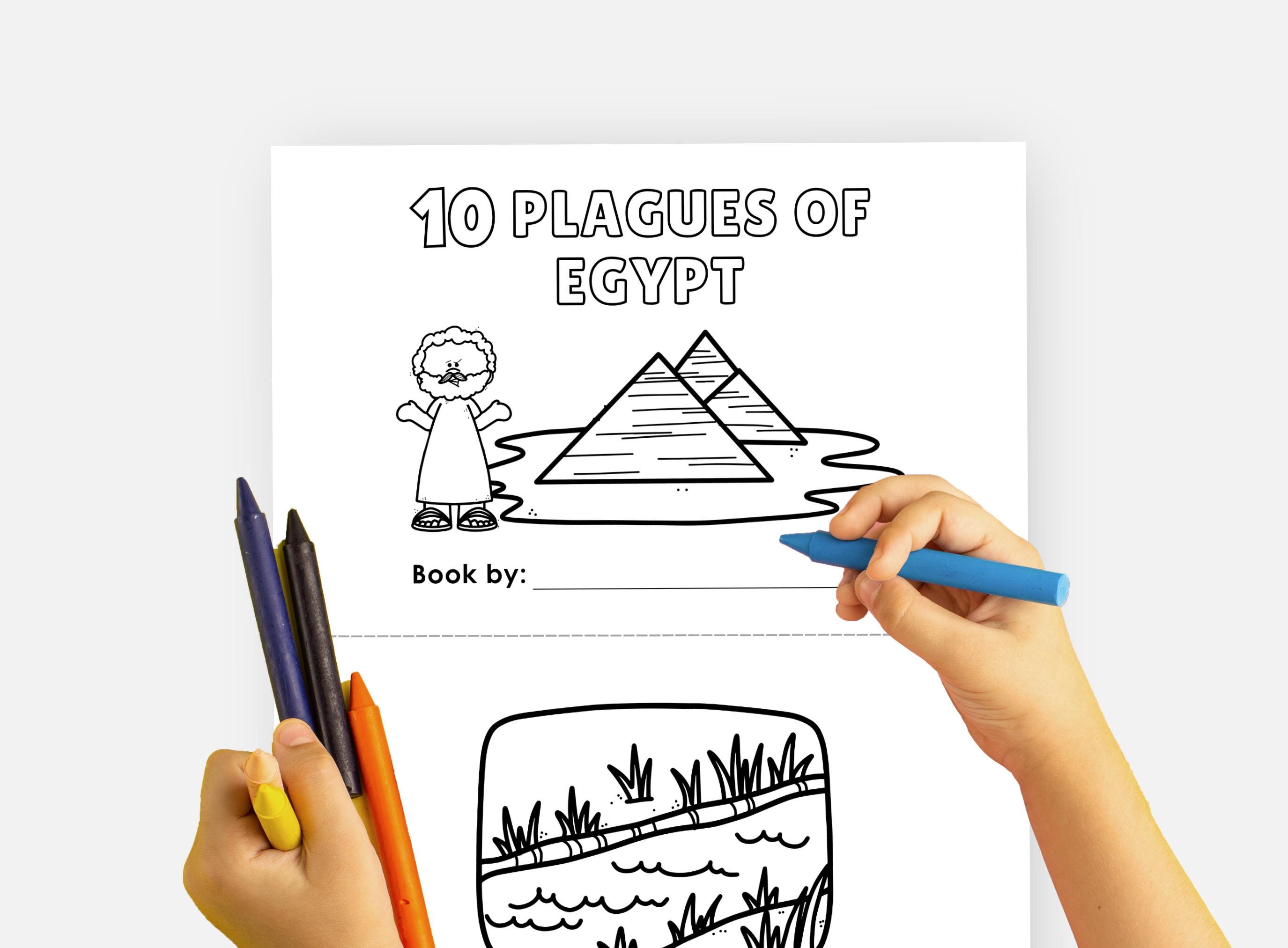 The Ten Plagues, Printable Mini Bible Book, Passover Sunday School ...