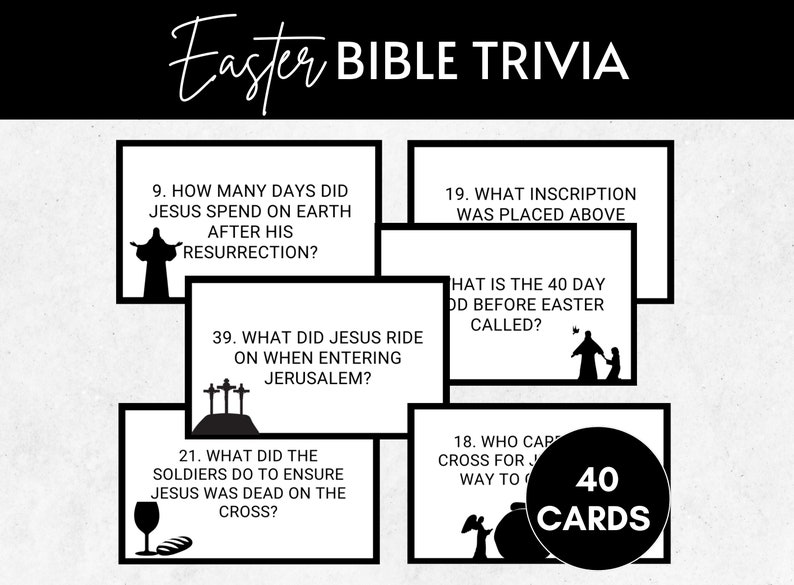 Easter Bible Trivia, Printable Sunday School Activity, the Easter Story ...