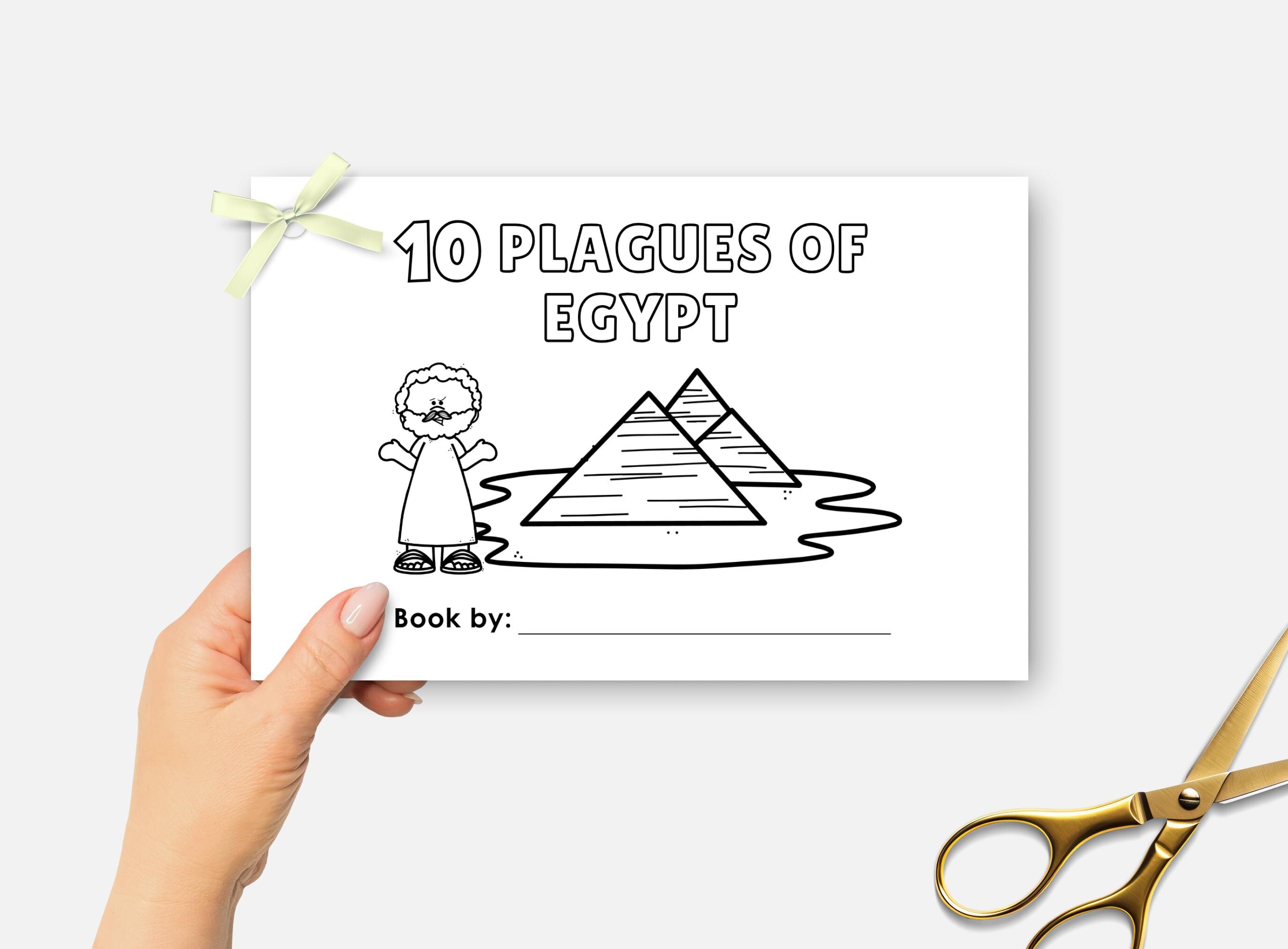 The Ten Plagues, Printable Mini Bible Book, Passover Sunday School ...