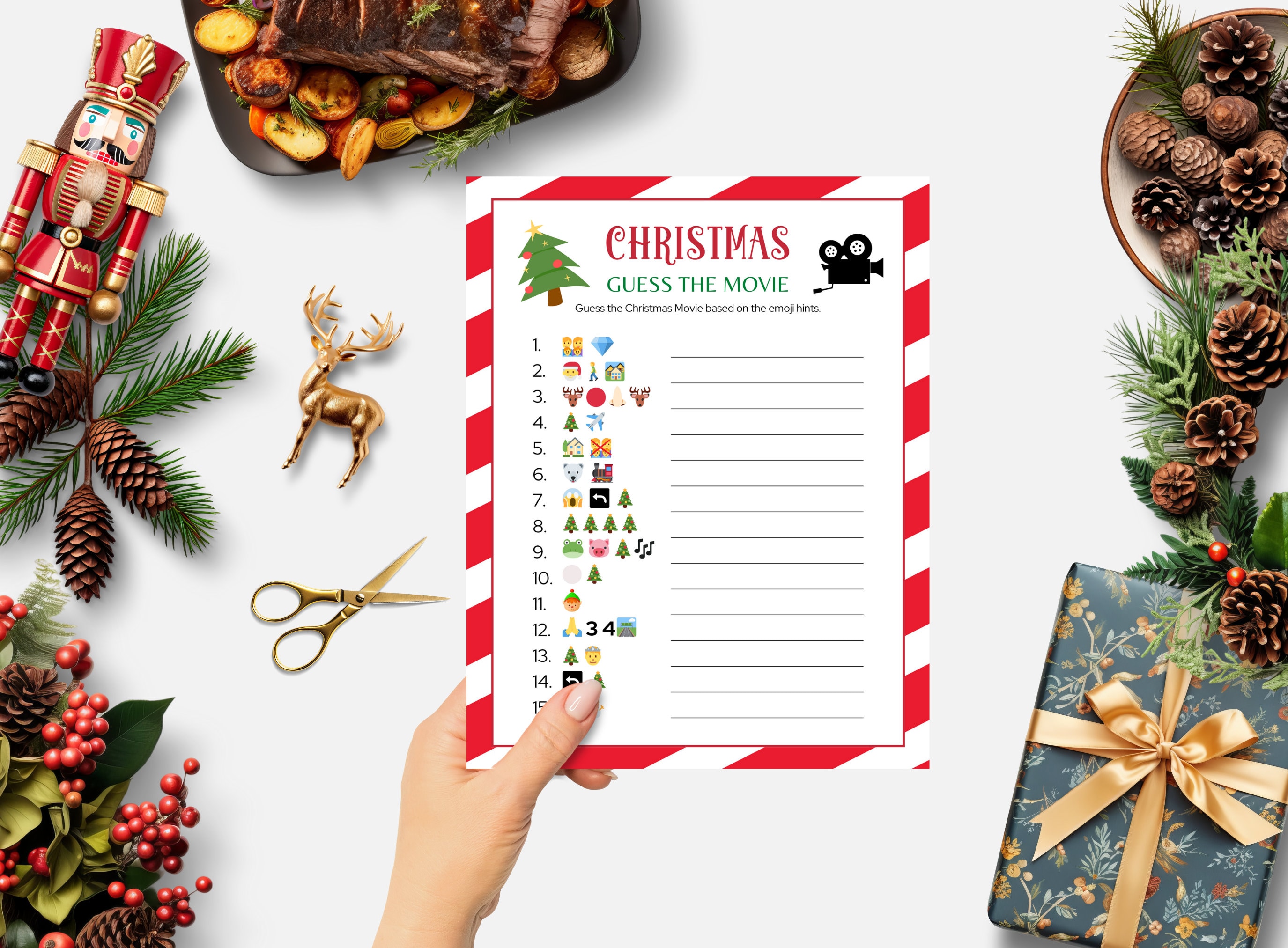 Christmas Movie Game, Printable Office Group Activity, Fun Xmas Family ...