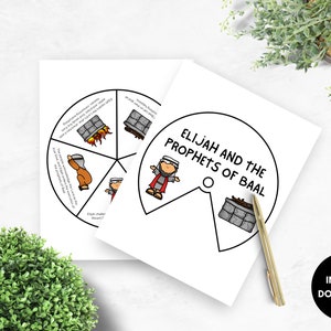Elijah and the Prophets of Baal, Printable Bible Coloring Wheel, Sunday ...