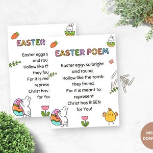 Printable Easter Poem for Kids, Religious Easter Story, Easter Basket ...