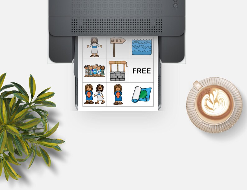 Jesus Talks to a Samaritan Woman, Bible Story Bingo Cards, Woman at the ...