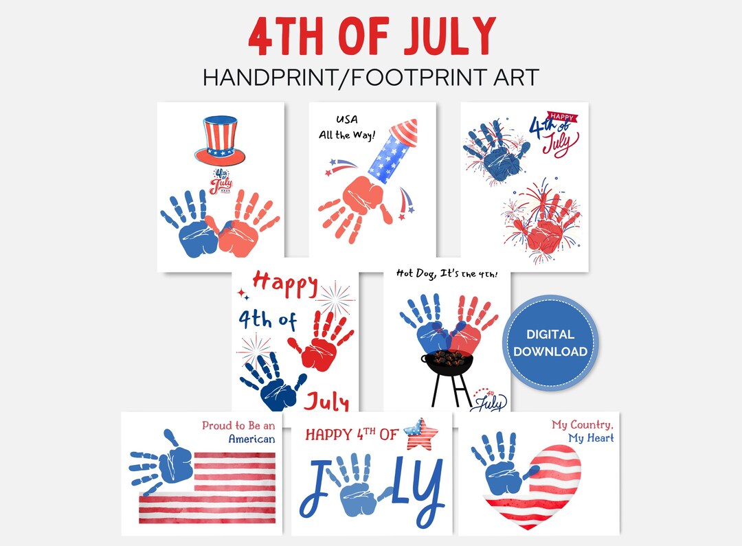 4th of July Handprint Craft, Printable Independence Day Handprint ...