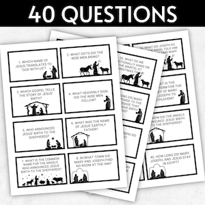 Christmas Bible Trivia Game, Printable Nativity Quiz, Sunday School ...