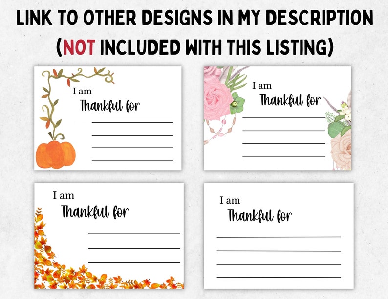 I Am Thankful For, Printable Thankful Cards, Grateful for You, Thankful ...