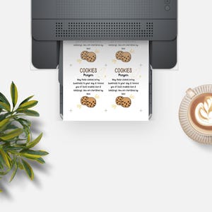 Cookies Prayer Tag, Printable Cookie Exchange Prayer Card, Religious ...