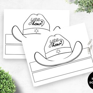 Cowboy Hat, Baby Cowgirl Hat, Printable Paper Craft, Wild West Theme ...