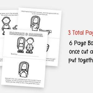 Hannah and Samuel, Printable Mini Bible Book, Hannah's Prayer Sunday ...