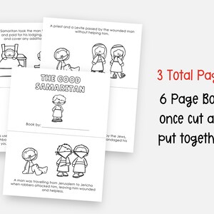 The Good Samaritan, Printable Mini Bible Book, Sunday School Craft ...