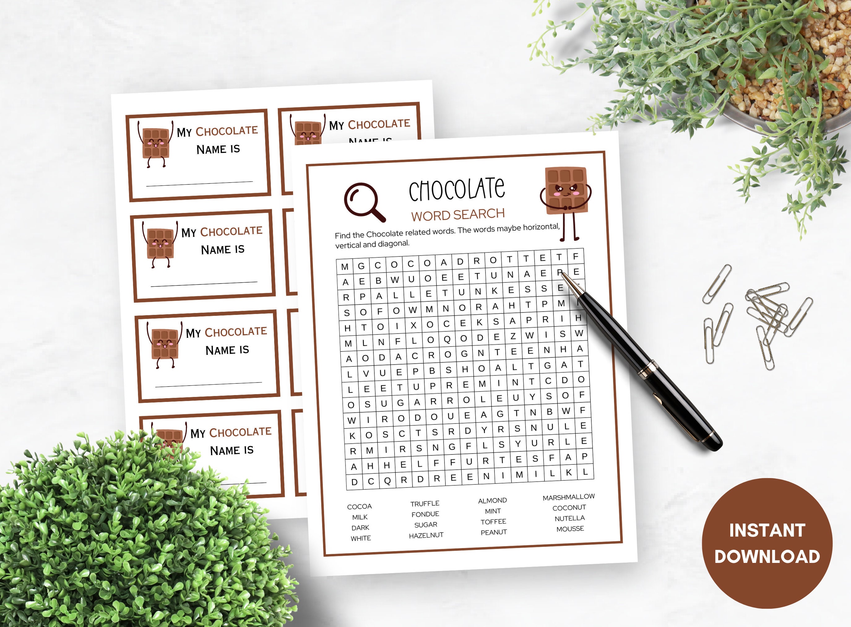 8 Printable Chocolate Games, Fun Chocolate Day Activities for Kids and ...
