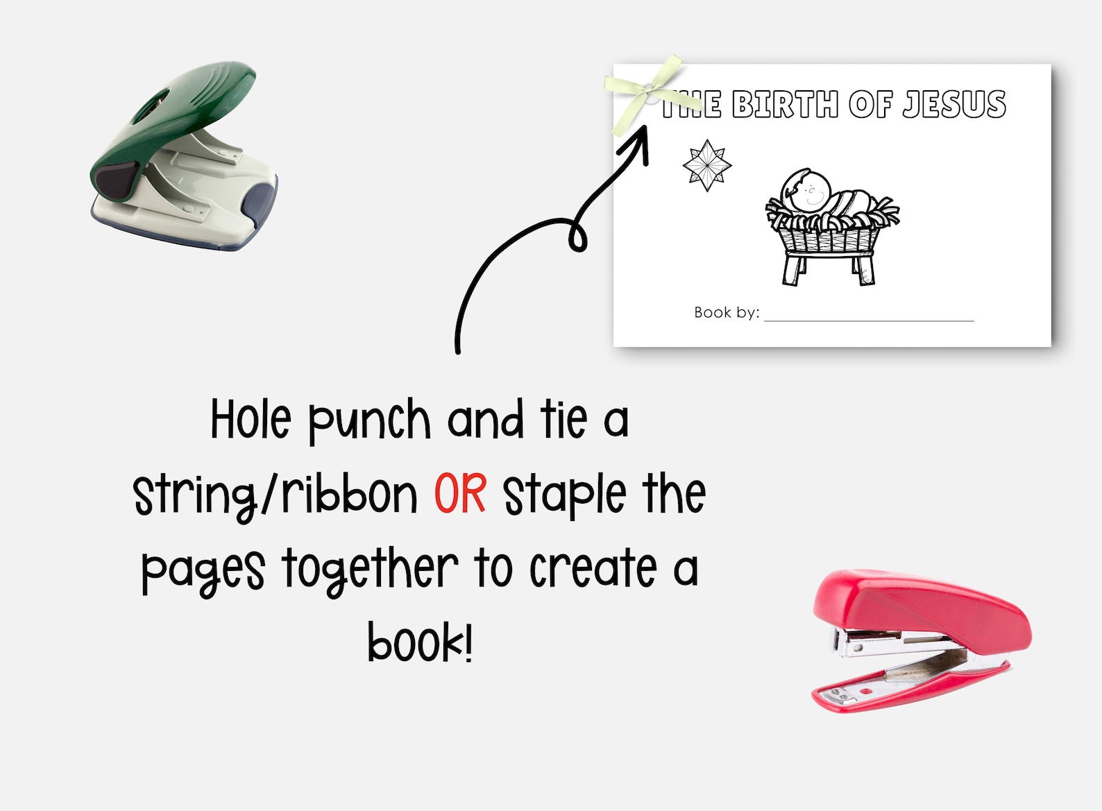 The Birth of Jesus, Printable Nativity Mini Bible Book, Sunday School ...