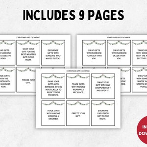 Christmas Gift Exchange Game, White Elephant Gift Exchange Cards ...