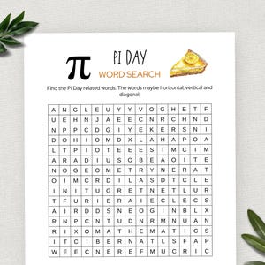 Pi Day Word Search, Pi Day Game, Fun Pi Day Activity for Kids and ...