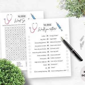15 Printable Nurse Party Games, Nursing Theme, Fun Graduation Games ...