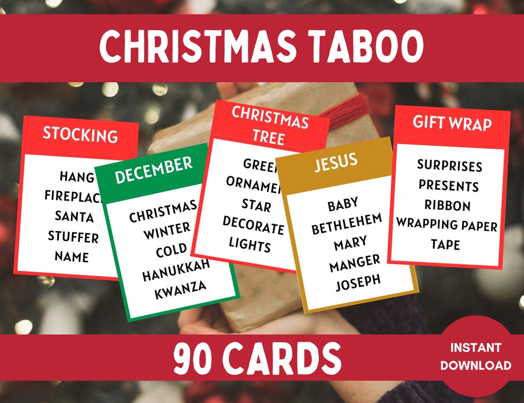 Christmas Taboo Game, Forbidden Words Xmas Party Game, Friendsmas Party ...