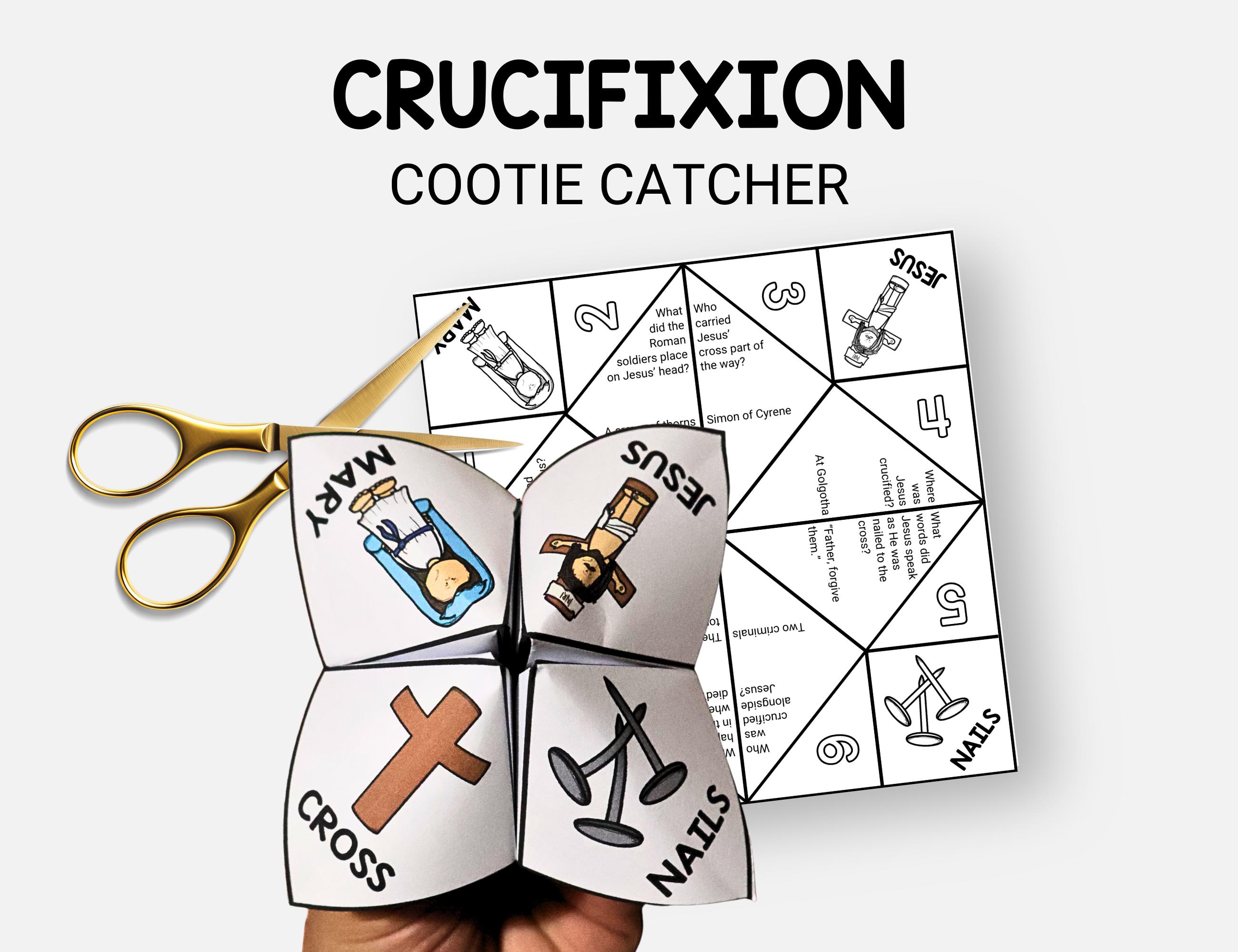 Crucifixion, Printable Bible Cootie Catcher, Easter Holy Week Sunday ...