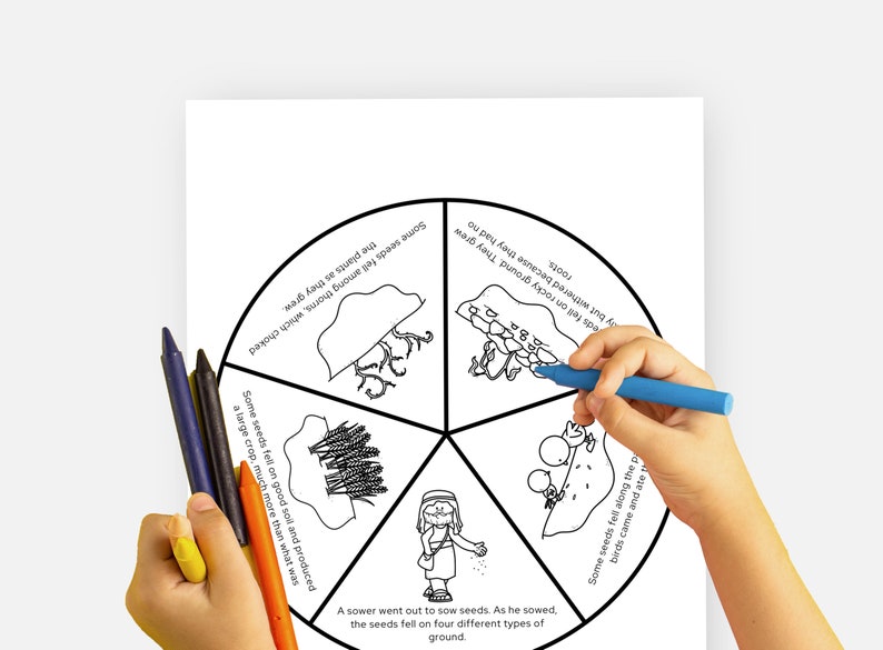 Parable of the Sower, Printable Bible Coloring Wheel, Sunday School ...