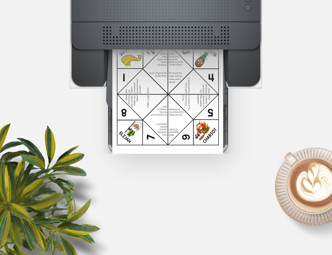 Elijah and the Chariots of Fire, Printable Cootie Catcher, Sunday ...