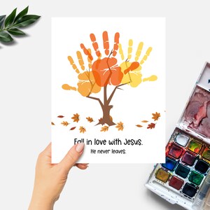 Fall in Love With Jesus Handprint Art, Fall Festival Christian Bible ...