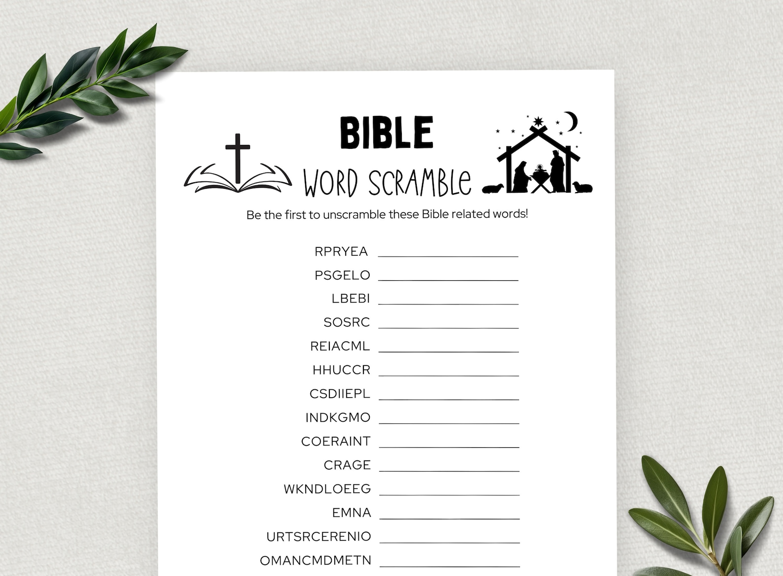 Printable Bible Word Scramble, Bible Games, Fun Christian Youth Group ...