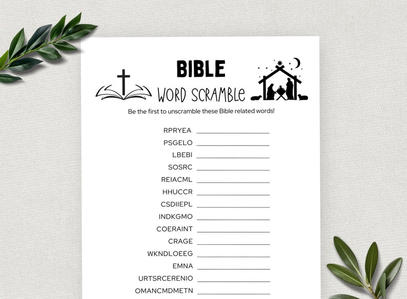 Printable Bible Word Scramble, Bible Games, Fun Christian Youth Group ...