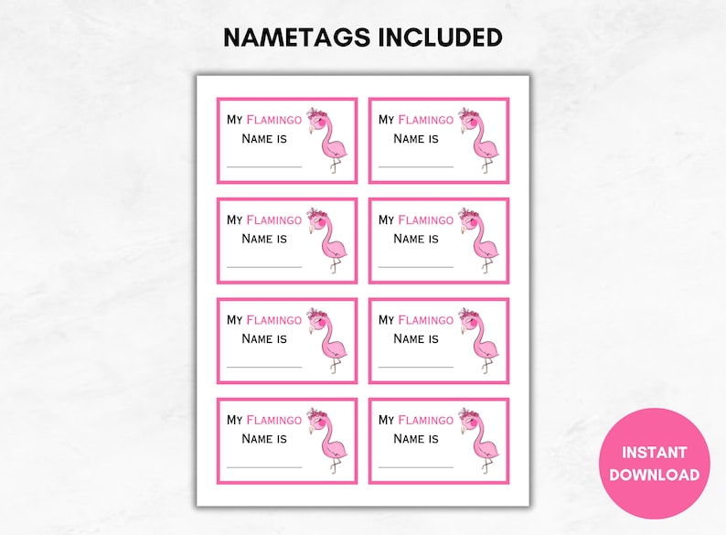 Whats Your Flamingo Name, Summer Party Game for Kids and Adults, Pink ...