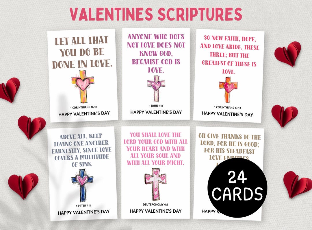 Christian Valentine Scriptures, Printable Bible Love Verses, Religious ...