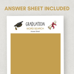 Graduation Word Search, Printable Graduation Party Game, Fun High ...
