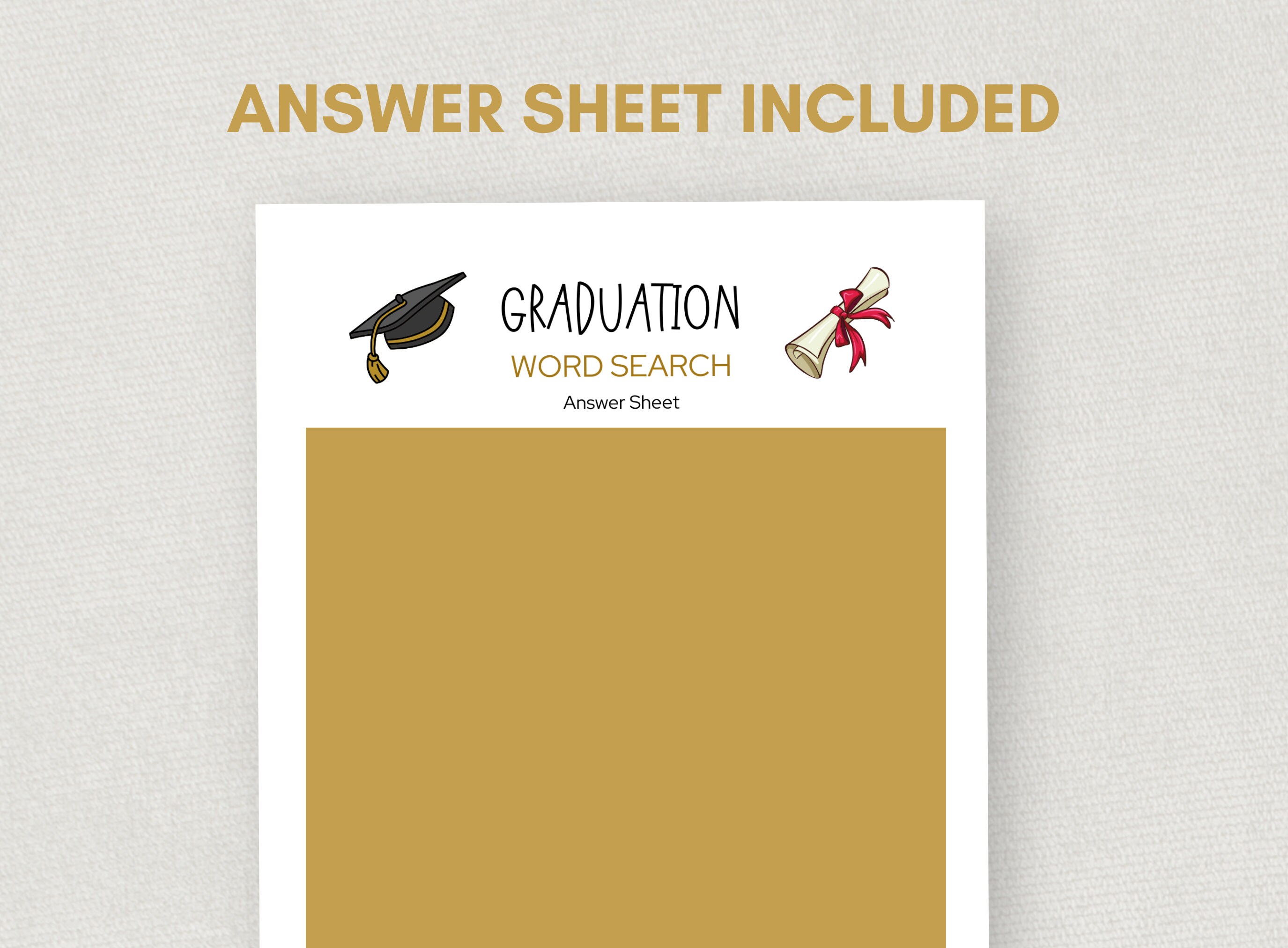 Graduation Word Search, Printable Graduation Party Game, Fun High ...