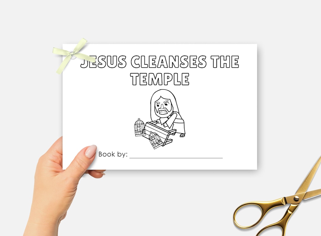 Jesus Cleanses the Temple, Printable Mini Bible Book, Holy Monday ...
